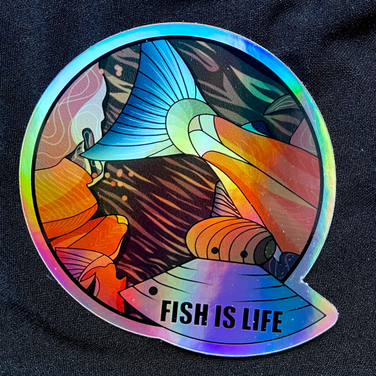 Fish Is Life Sticker - Holographic Sticker – The Color Cave